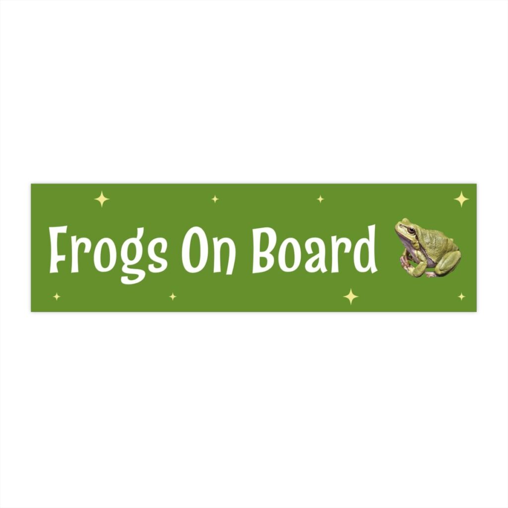 Frogs On Board Bumper Sticker - BumBumperStickers